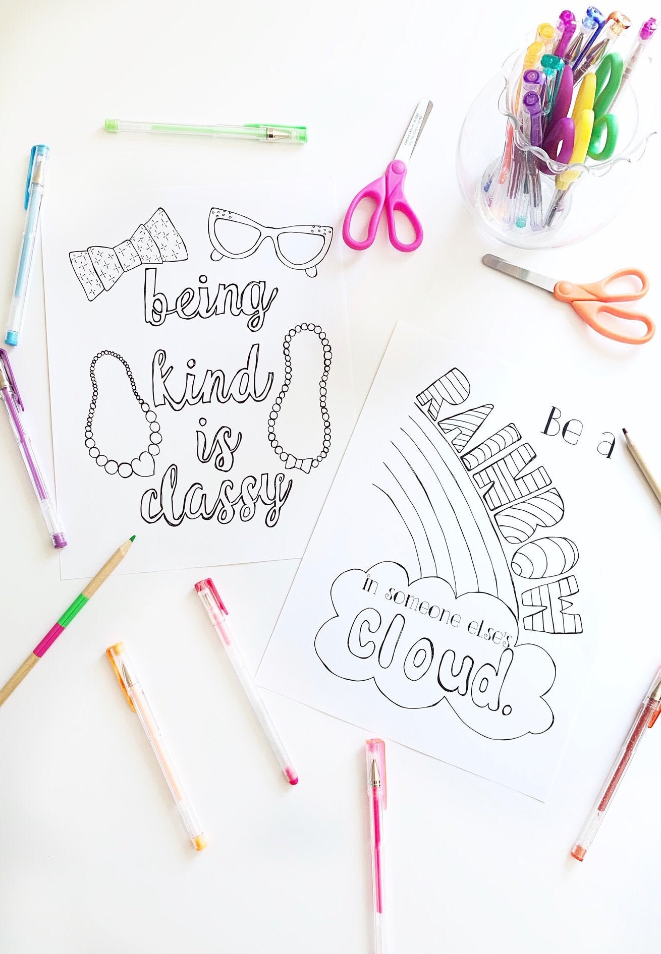 Kindness Coloring Page Bundle, Being Kind, Girls Activity, Kindness ...