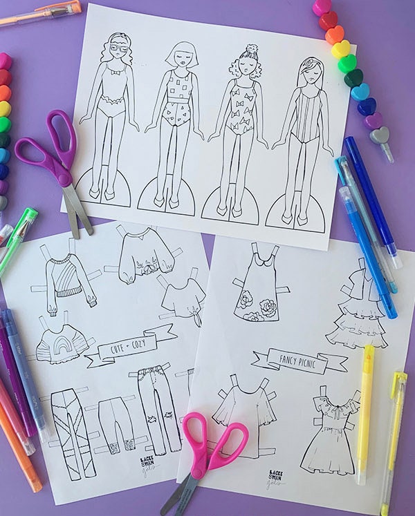 Paper Doll Coloring Pages PDF | Printable Paper Paper Dolls | Paper ...