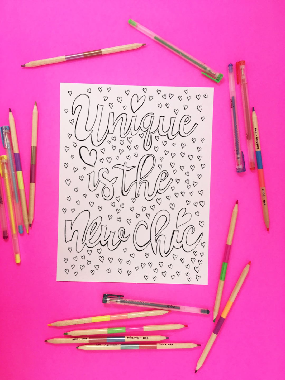 Printable Coloring Page "unique is the New Chic", Kids Coloring Page ...