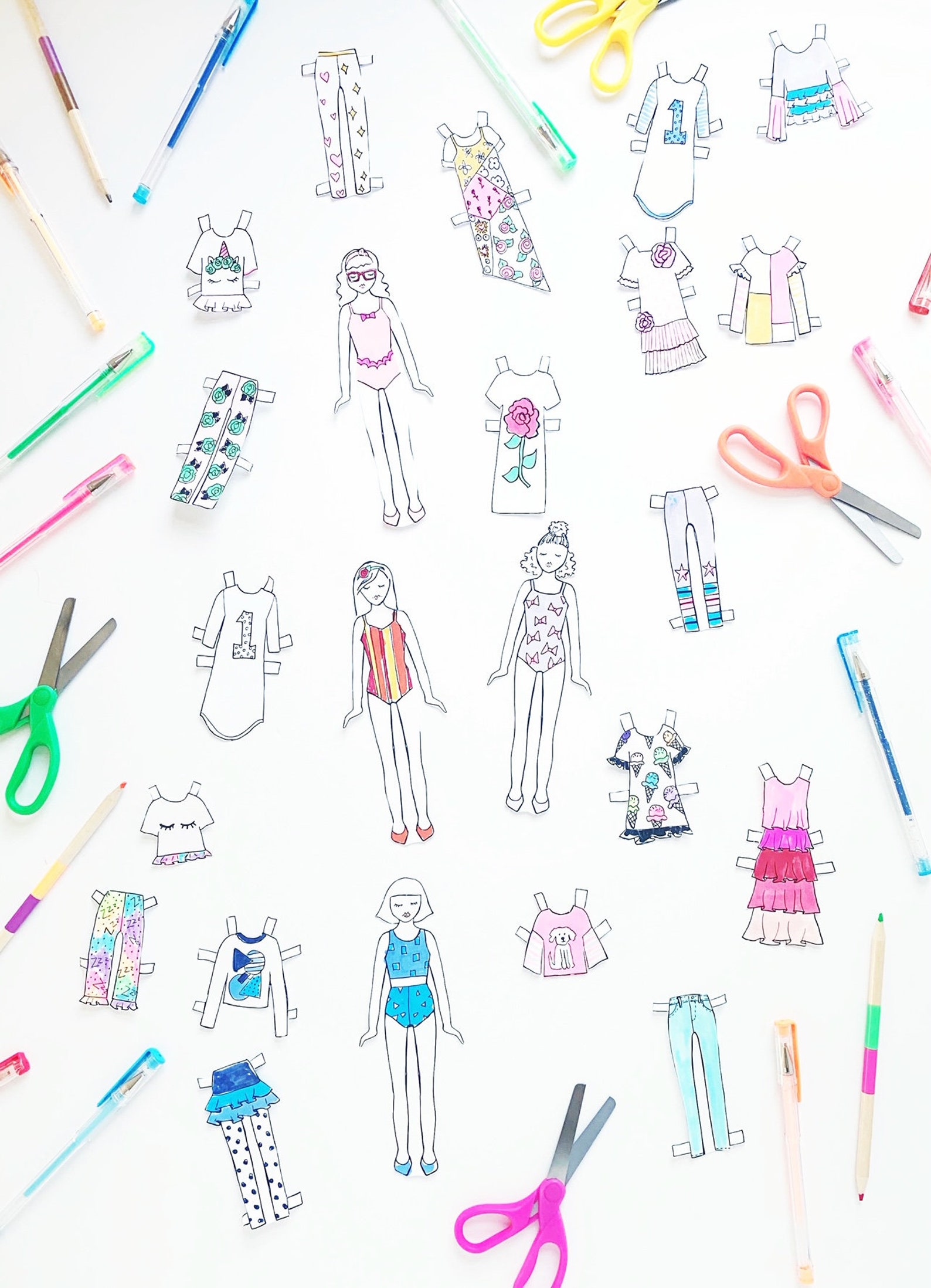 Paper Doll Coloring Pages PDF | Printable Paper Paper Dolls | Paper ...