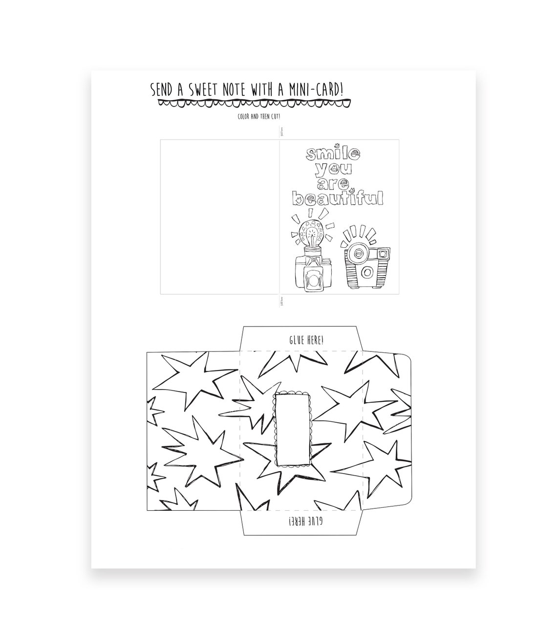Printable Coloring Greeting Card Bundle mini - Etsy
