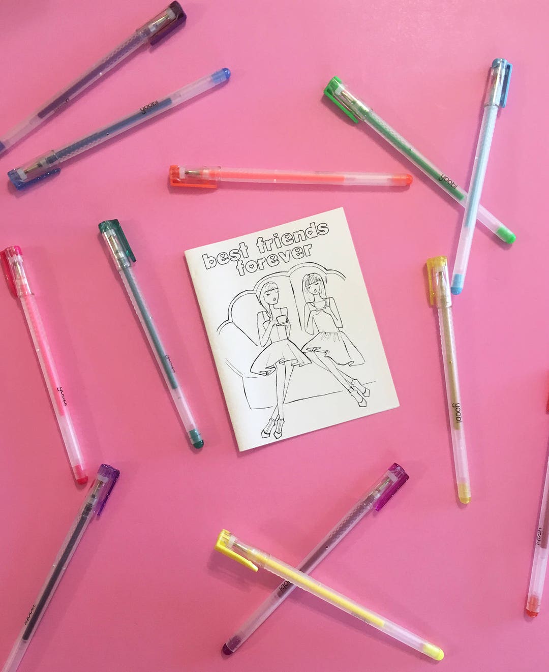 Girls Printable Coloring Card "best Friends Forever", Girls Coloring ...