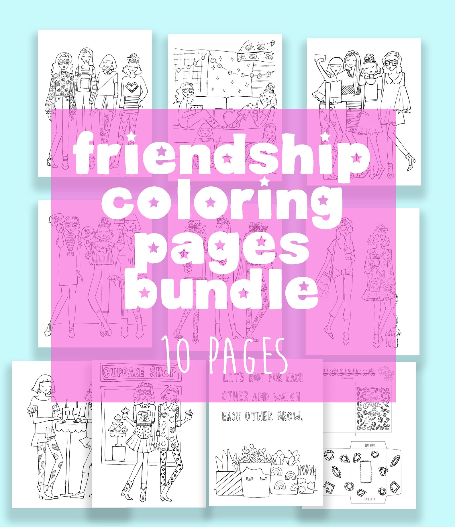Friendship Bundle | Friendship, Kindness | Coloring Pages, Fashion ...