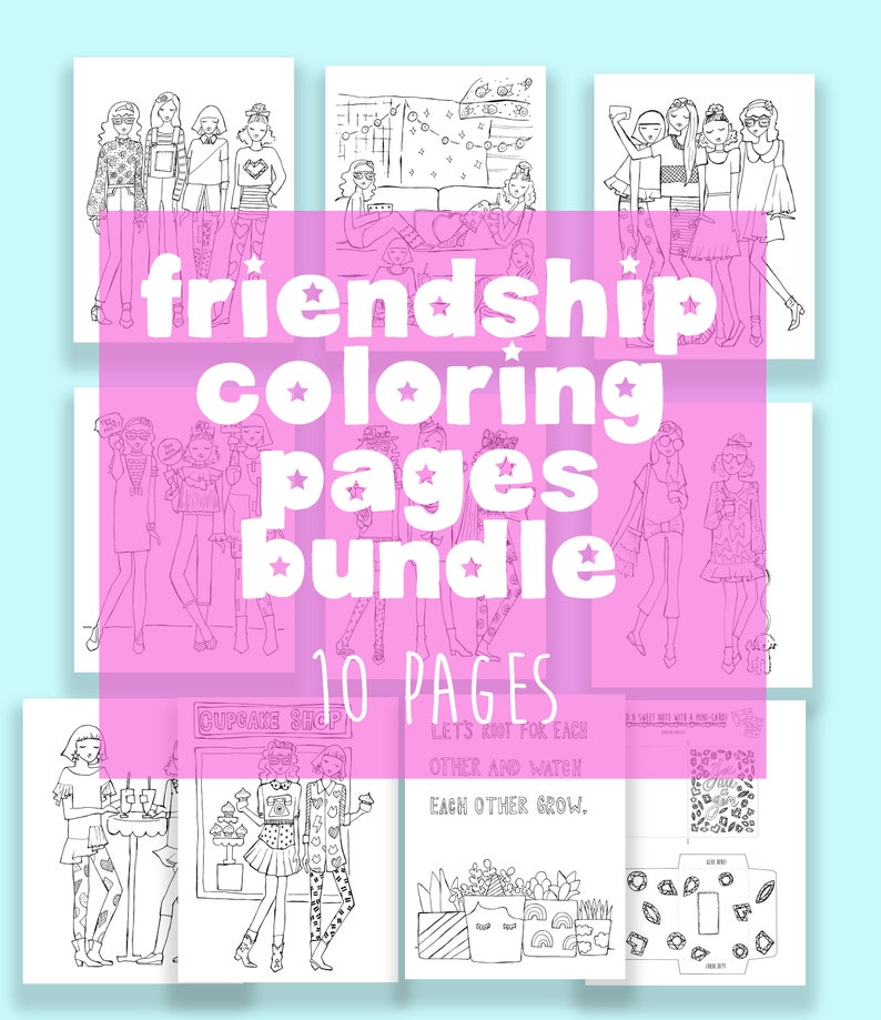 Friendship Bundle | Friendship, Kindness | Coloring Pages, Fashion ...