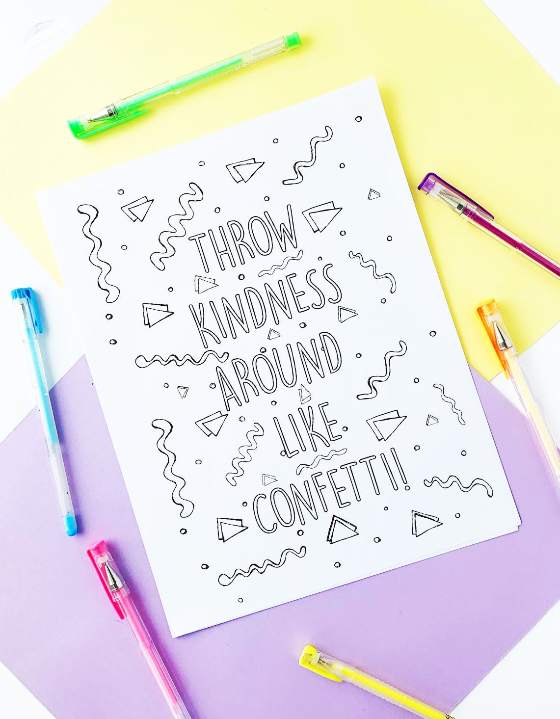 Coloring Page throw Kindness Around Like Confetti, Printable, Kindness ...