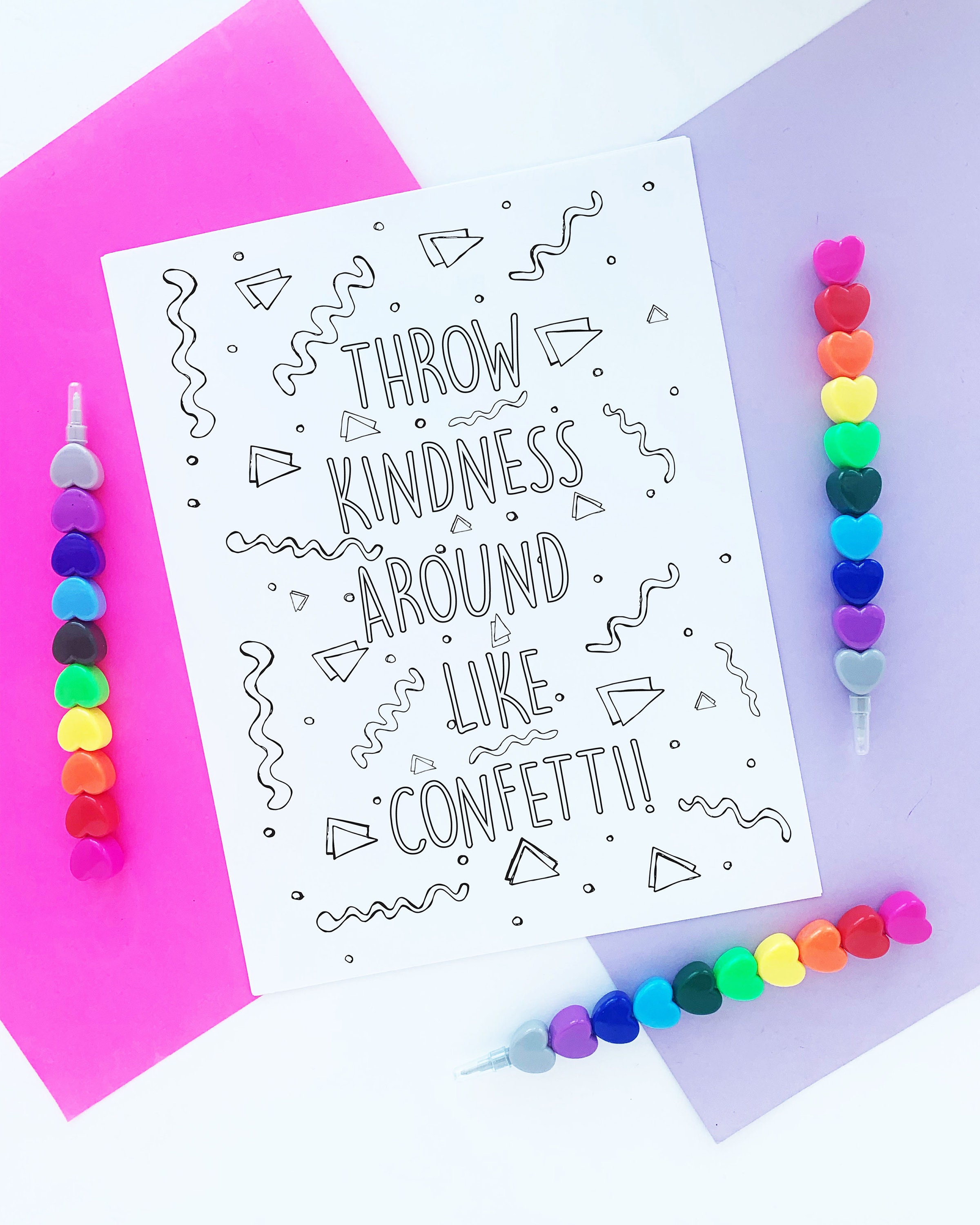 Coloring Page "throw Kindness Around Like Confetti!", Printable ...