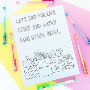 Coloring Page, Printable, Kindness "lets Root for Each Other", Kids ...