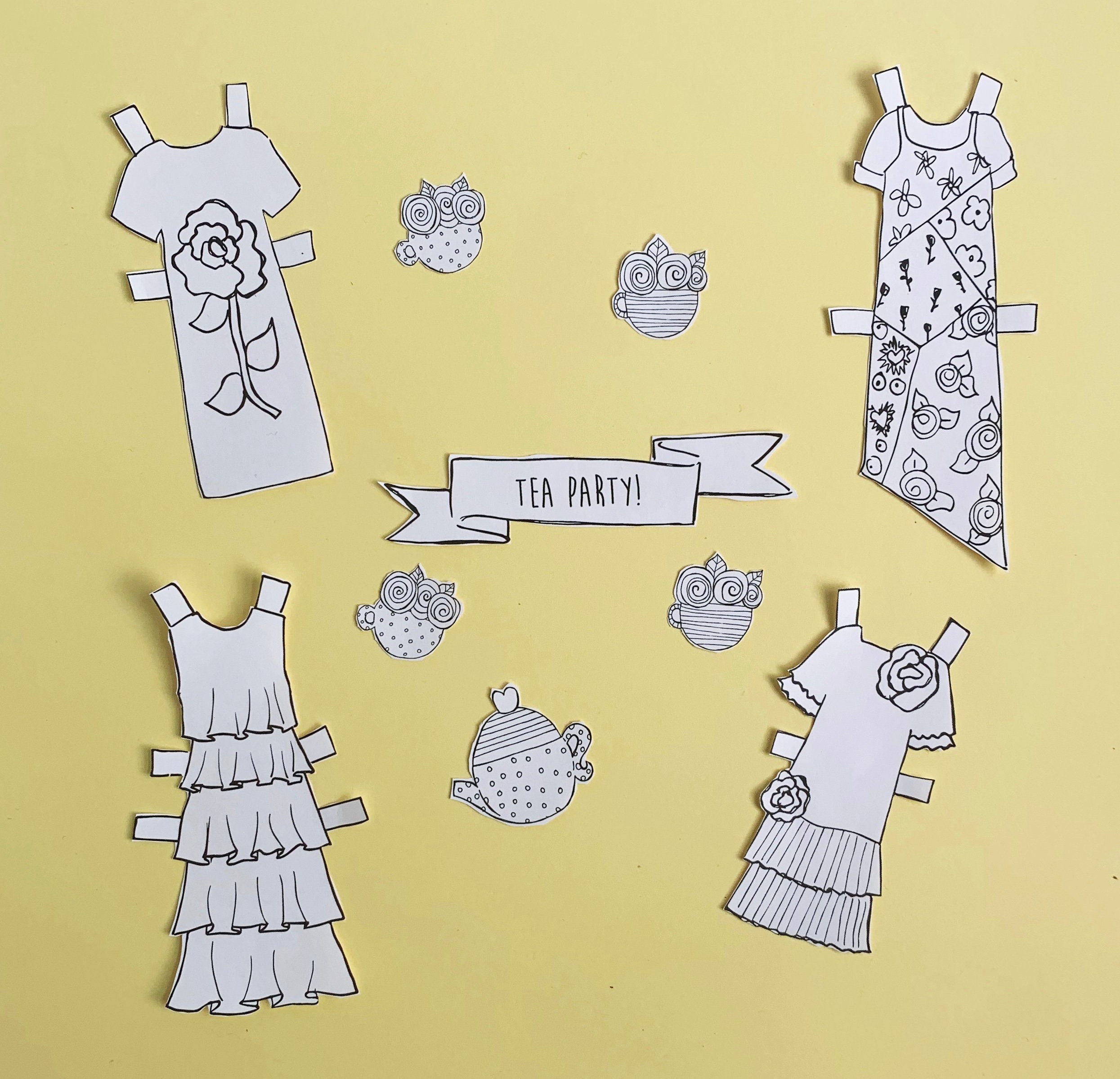 Printable Coloring Paper Dolls Printable Paper Doll Paper - Etsy