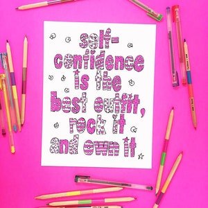 Confidence Coloring Package, Kindness, Self-esteem Coloring Pages ...