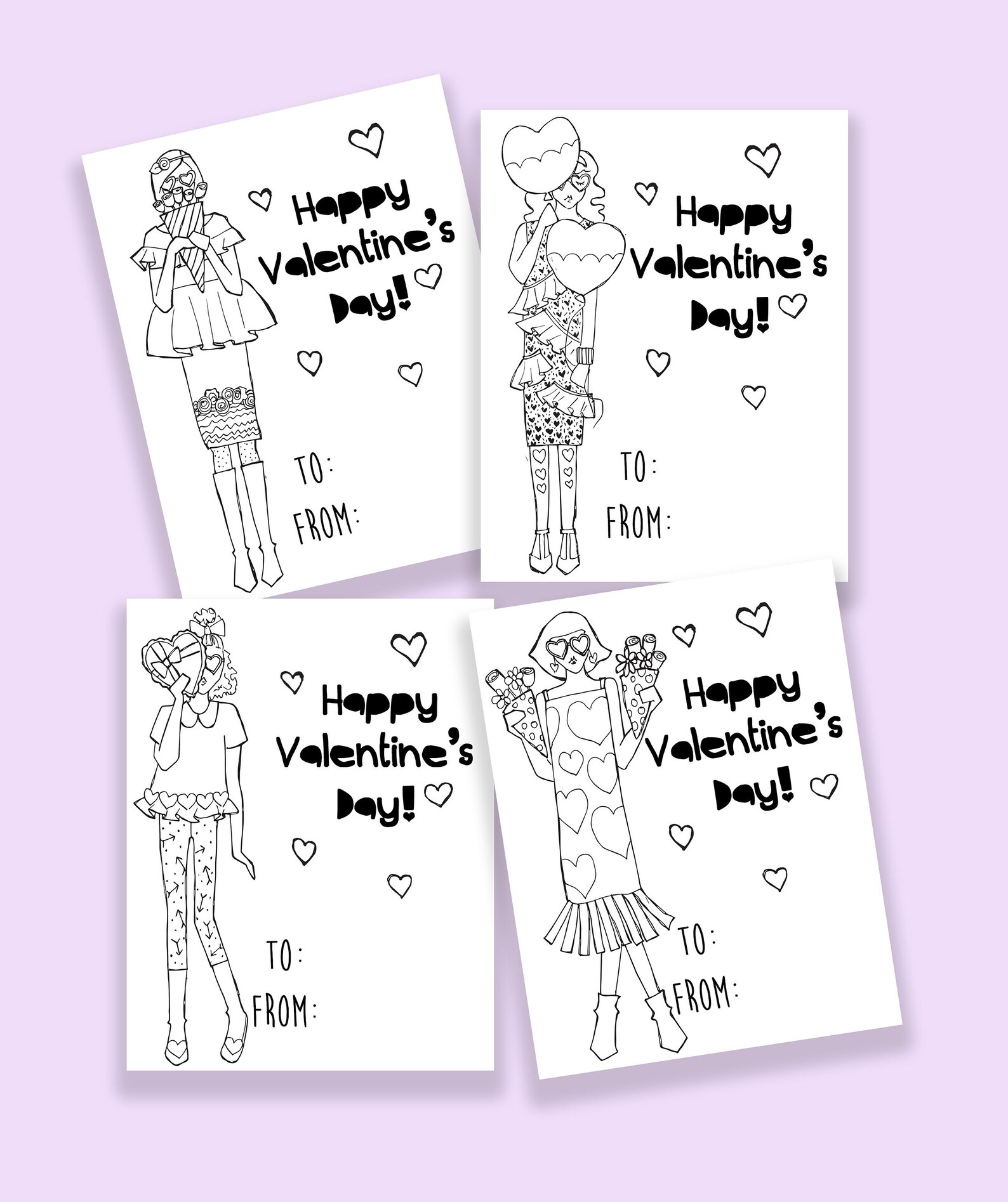 Valentine's Day Cards | Coloring Printables | Kids Coloring Card ...