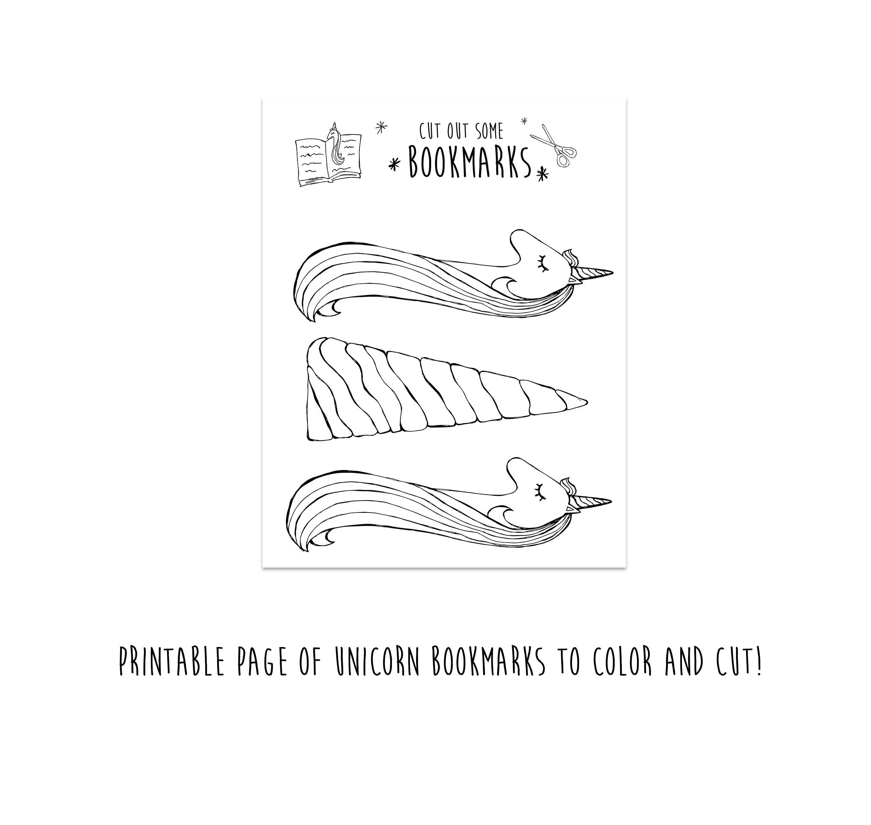 Printable Coloring Unicorn Bookmarks, Kids Coloring Craft, Coloring for ...