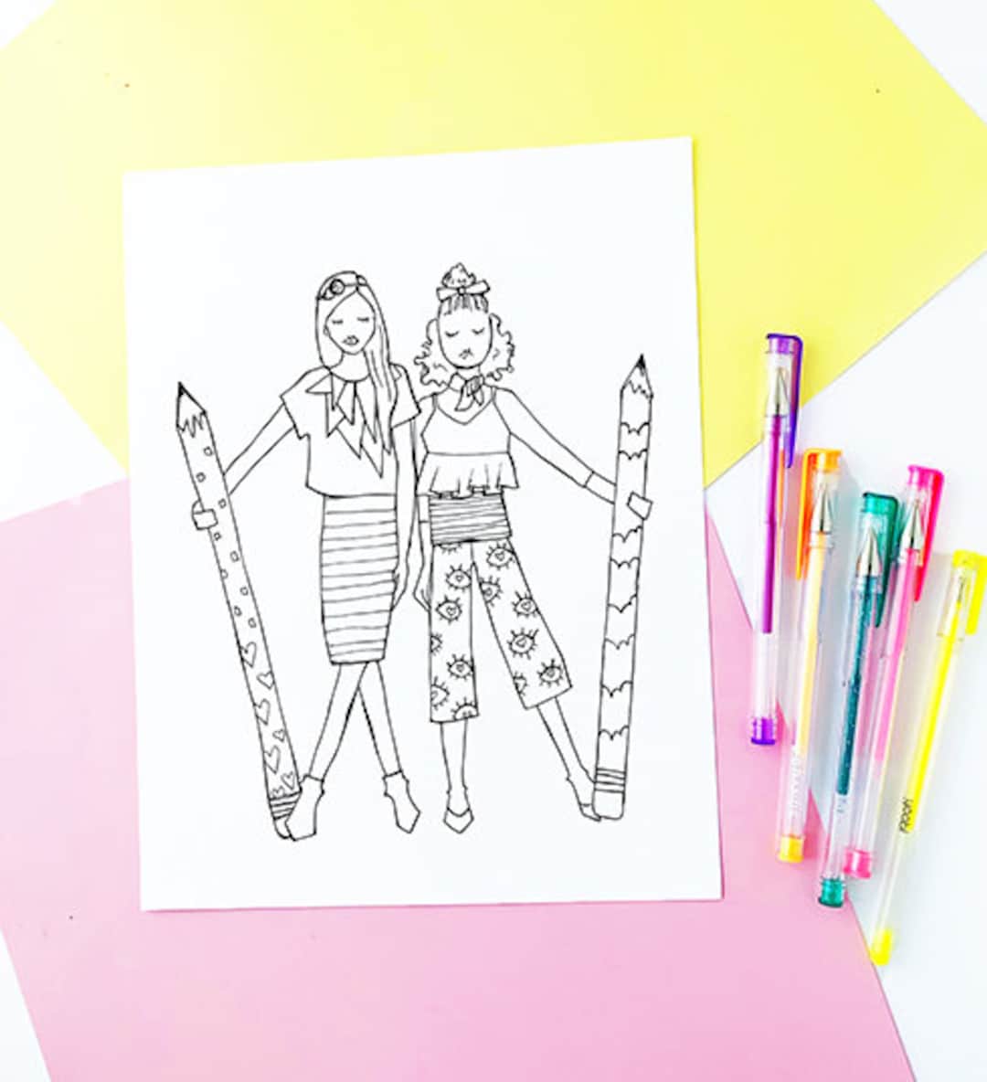 School Friends Coloring Page