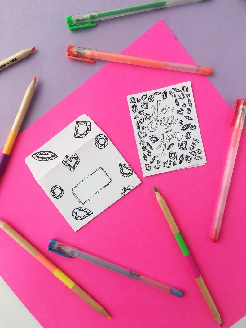 Printable Coloring Greeting Card Bundle, "mini Sized" Kids Craft ...