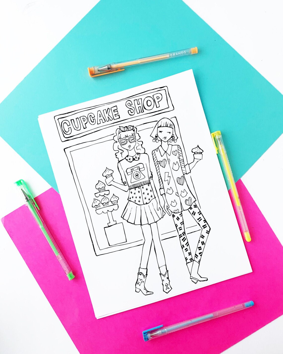 Friendship Coloring Page, Cupcake Coloring Printable, Coloring Page ...