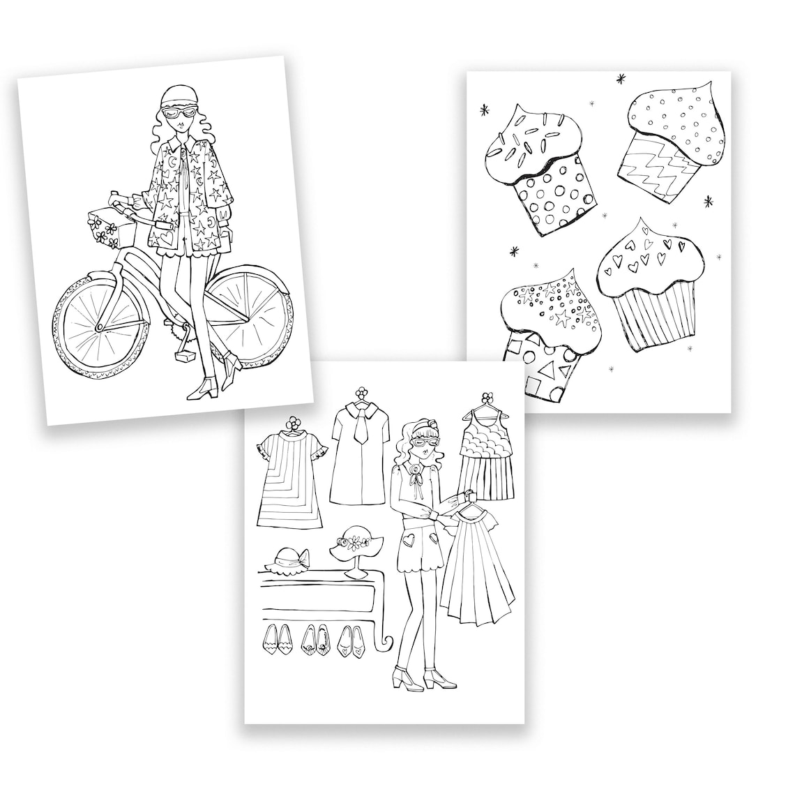Fashion Coloring Pages, "color Tribe", 10 Printable Pages, Fashion ...