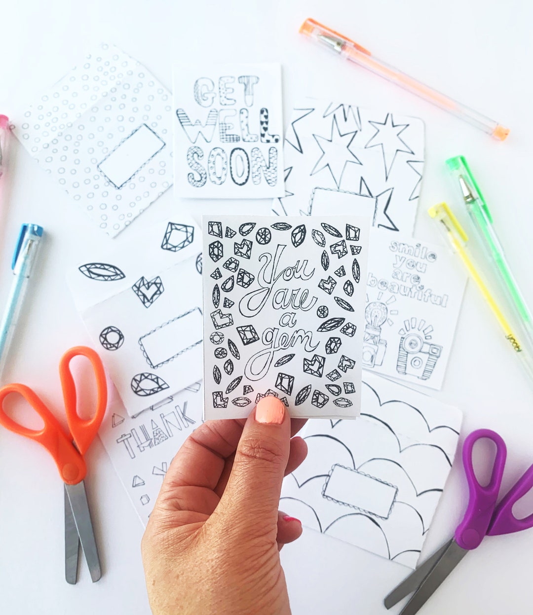 Printable Coloring Greeting Card Bundle, "mini Sized" Kids Craft ...