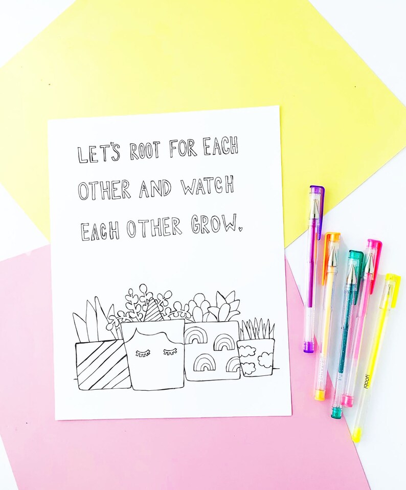 Coloring Page, Printable, Kindness lets Root for Each Other, Kids ...