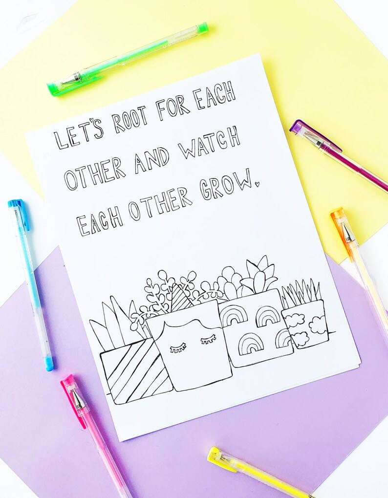 Coloring Page, Printable, Kindness lets Root for Each Other, Kids ...
