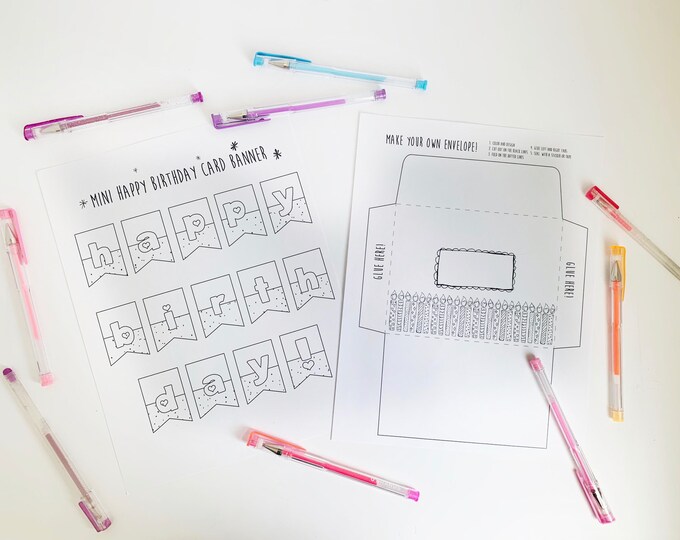 Candle Birthday Card Digital Printable Traceable Outline for Coloring ...