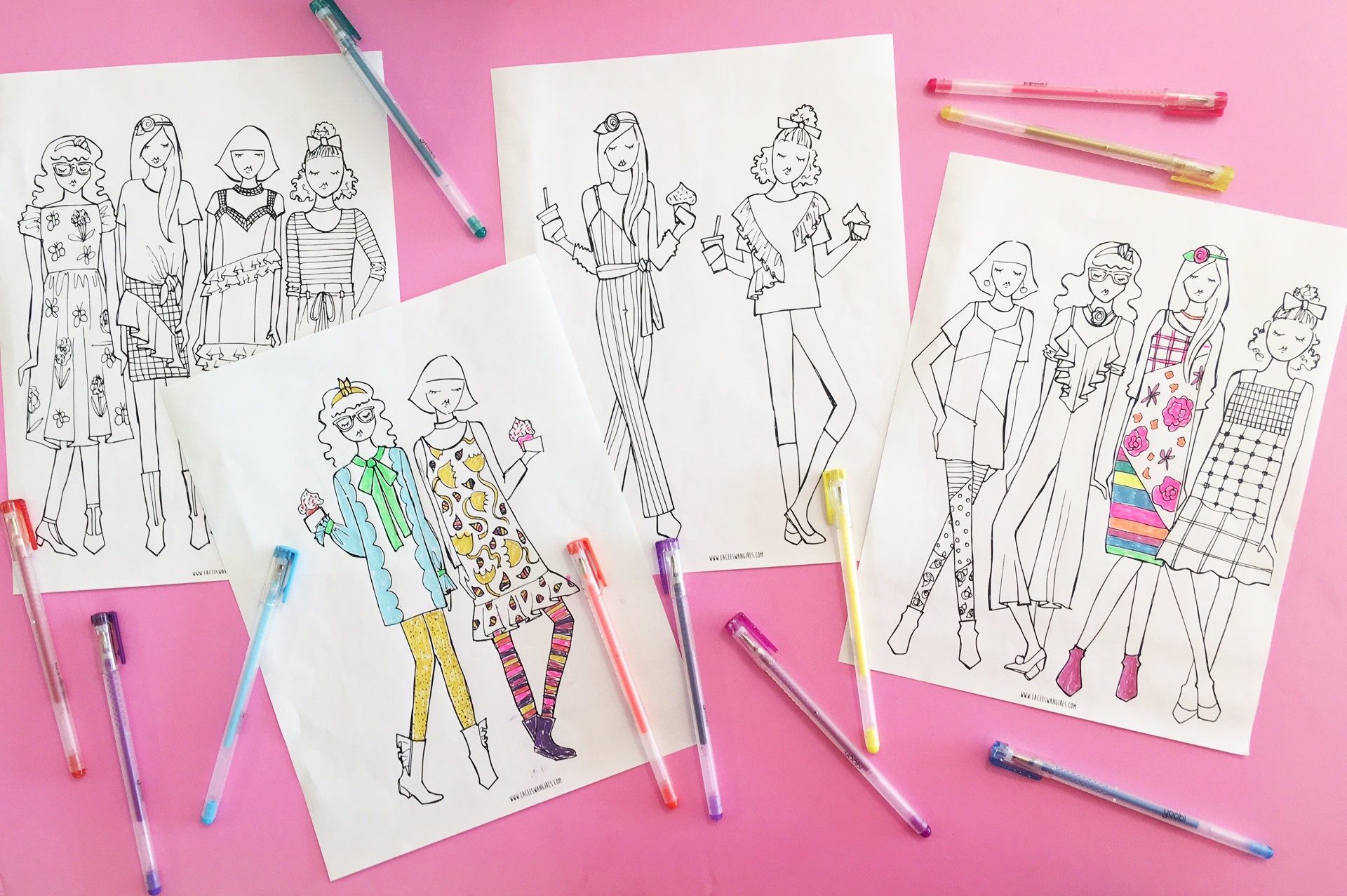 Coloring Pages, Fashion, Tween, Girls, Slumber Party, Sleepover ...
