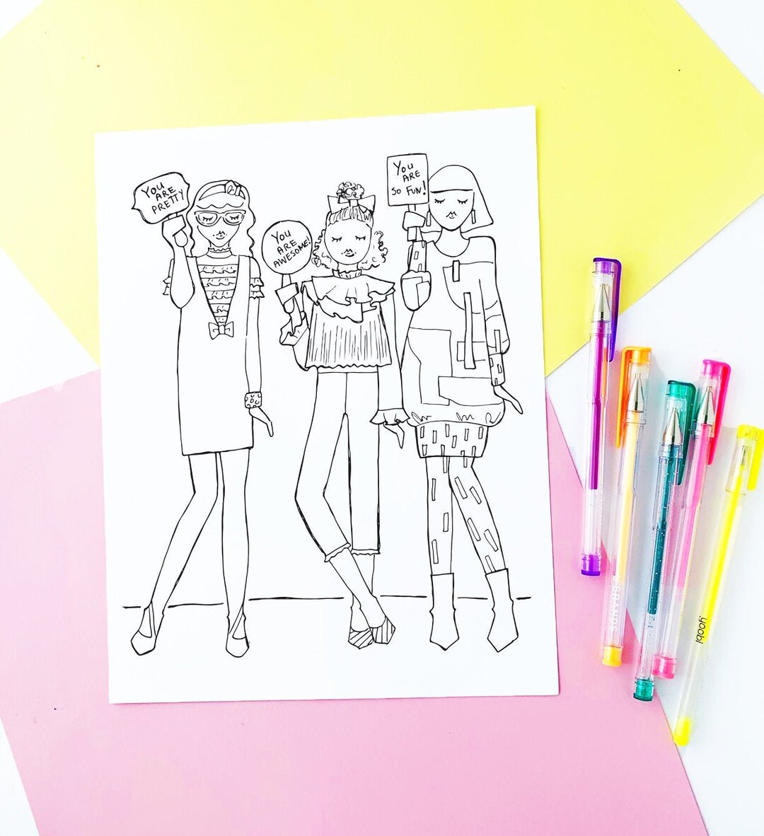 Give Compliments Coloring Page, Friendship Coloring Page, , Be Kind ...