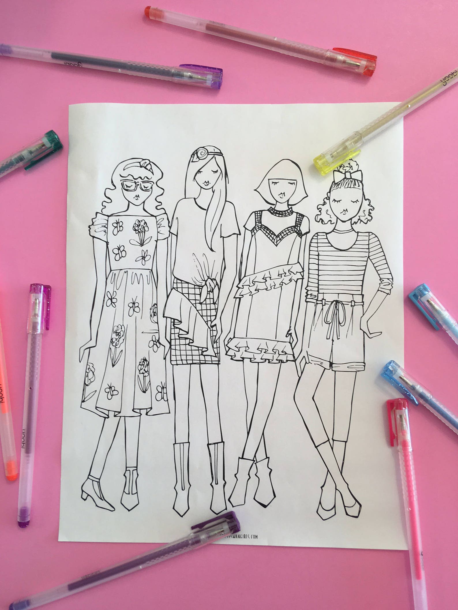 Coloring Pages, Fashion, Tween, Girls, Slumber Party, Sleepover ...