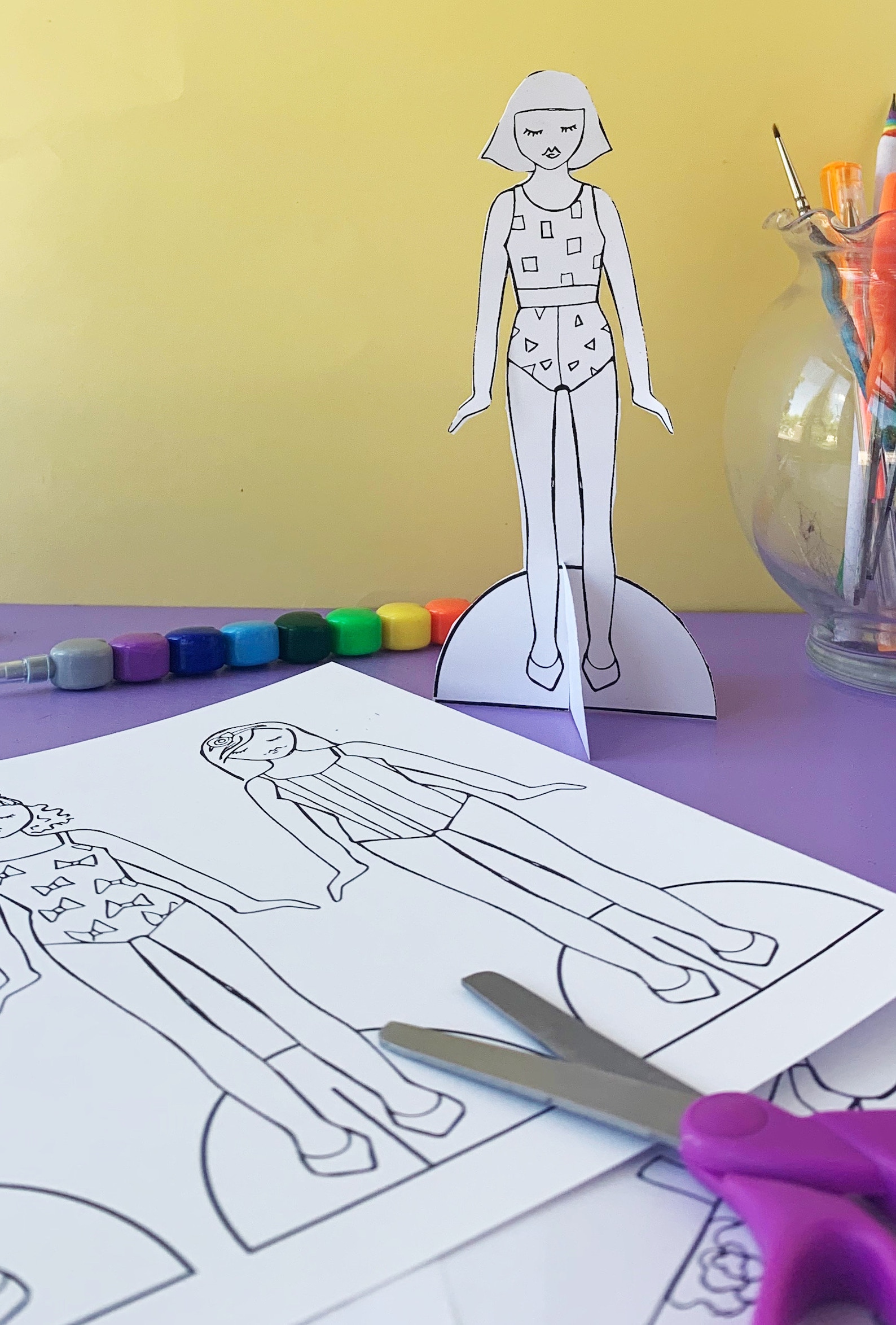 Slumber Party Paper Dolls Cut Color Printable Paper Doll - Etsy