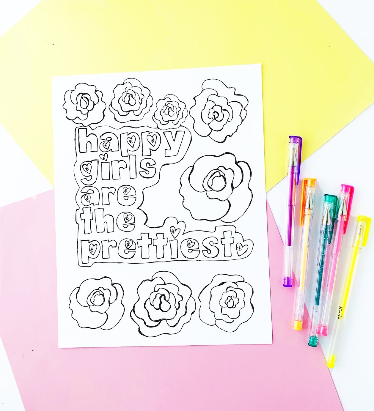Printable Coloring Page "happiest Girls Are the Prettiest", Kids ...