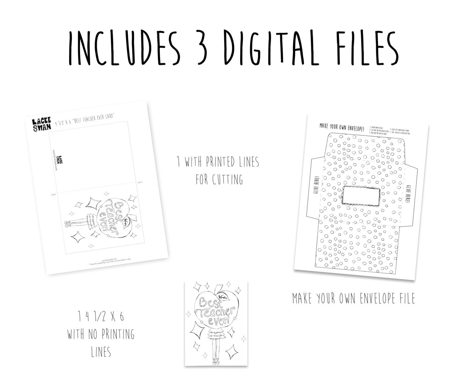 Printable Kids Card "best Teacher Ever", Girls Coloring Page, Line Art ...