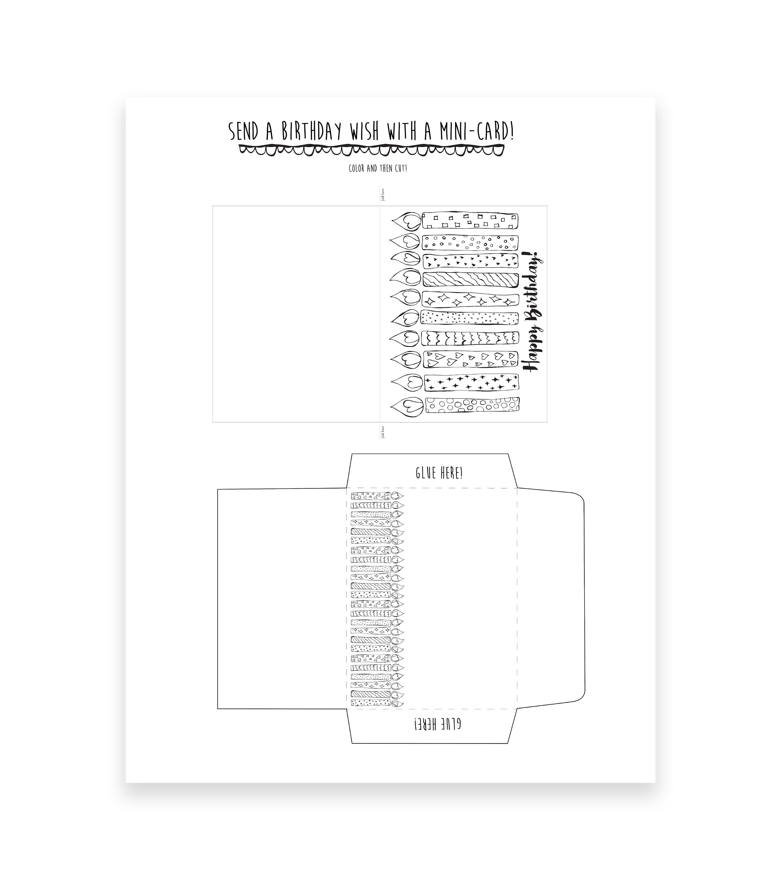 Printable Coloring Greeting Card Bundle, "mini Sized" Kids Craft ...