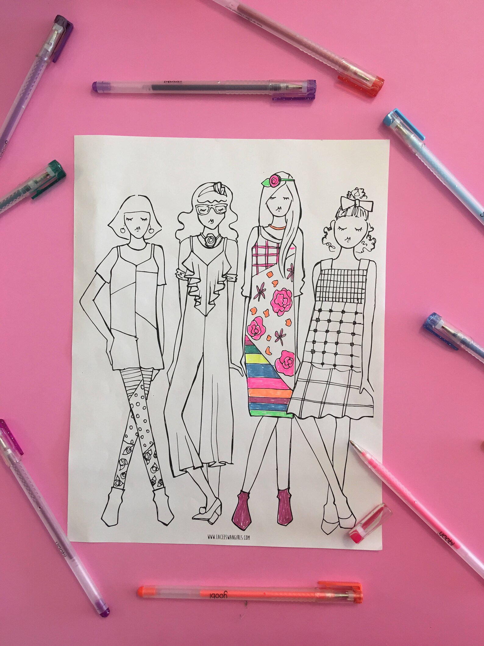 Coloring Pages, Fashion, Tween, Girls, Slumber Party, Sleepover ...