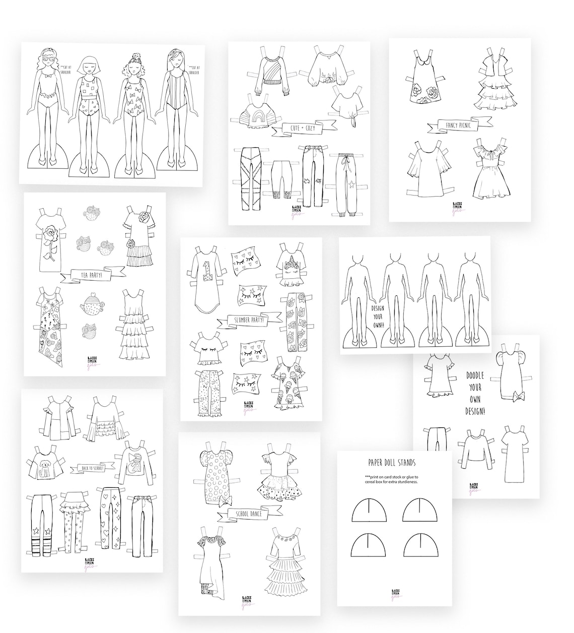 Paper Doll Coloring Pages PDF | Printable Paper Paper Dolls | Paper ...