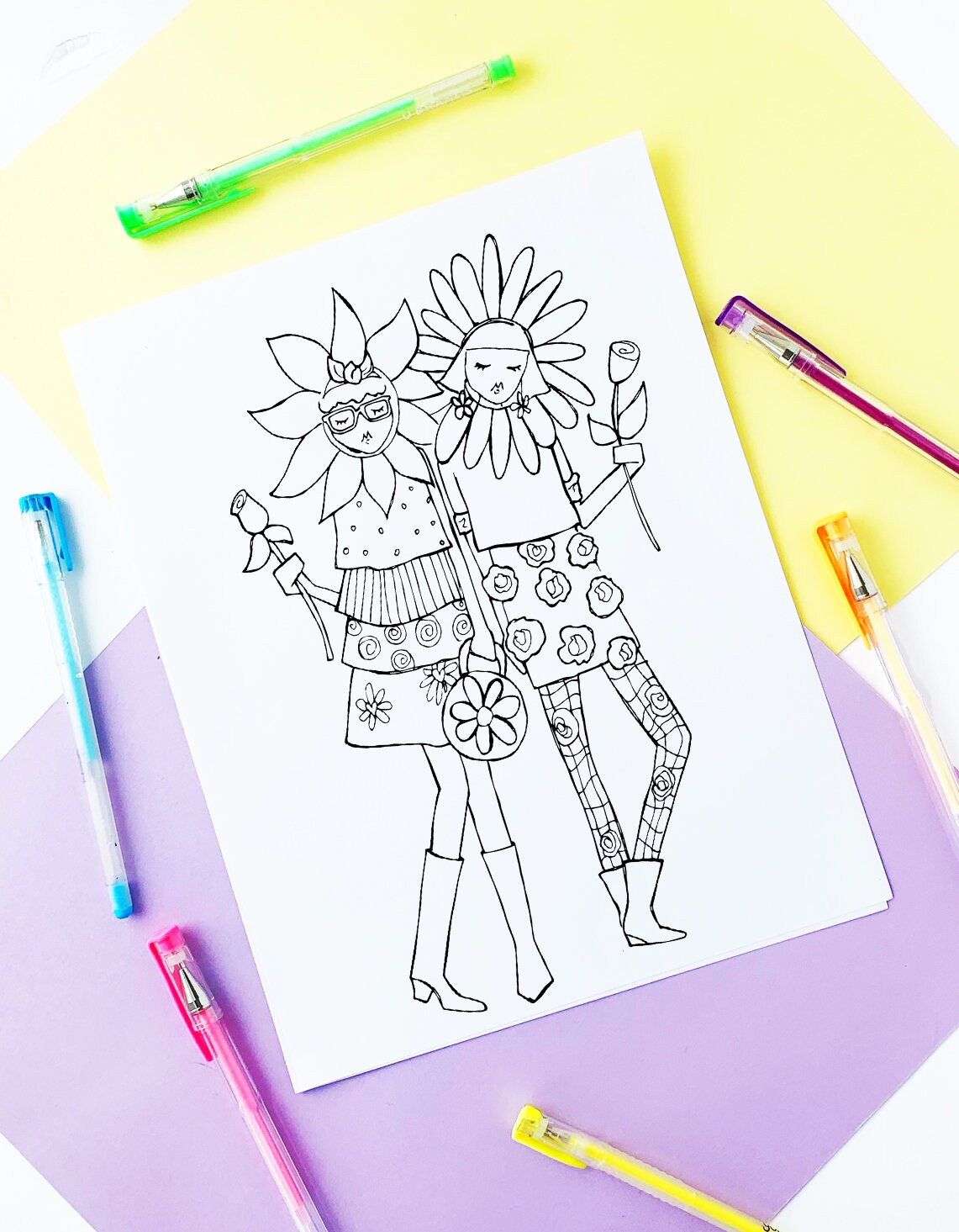 Friendship Coloring Page, Spring Coloring Printable, Coloring Page ...