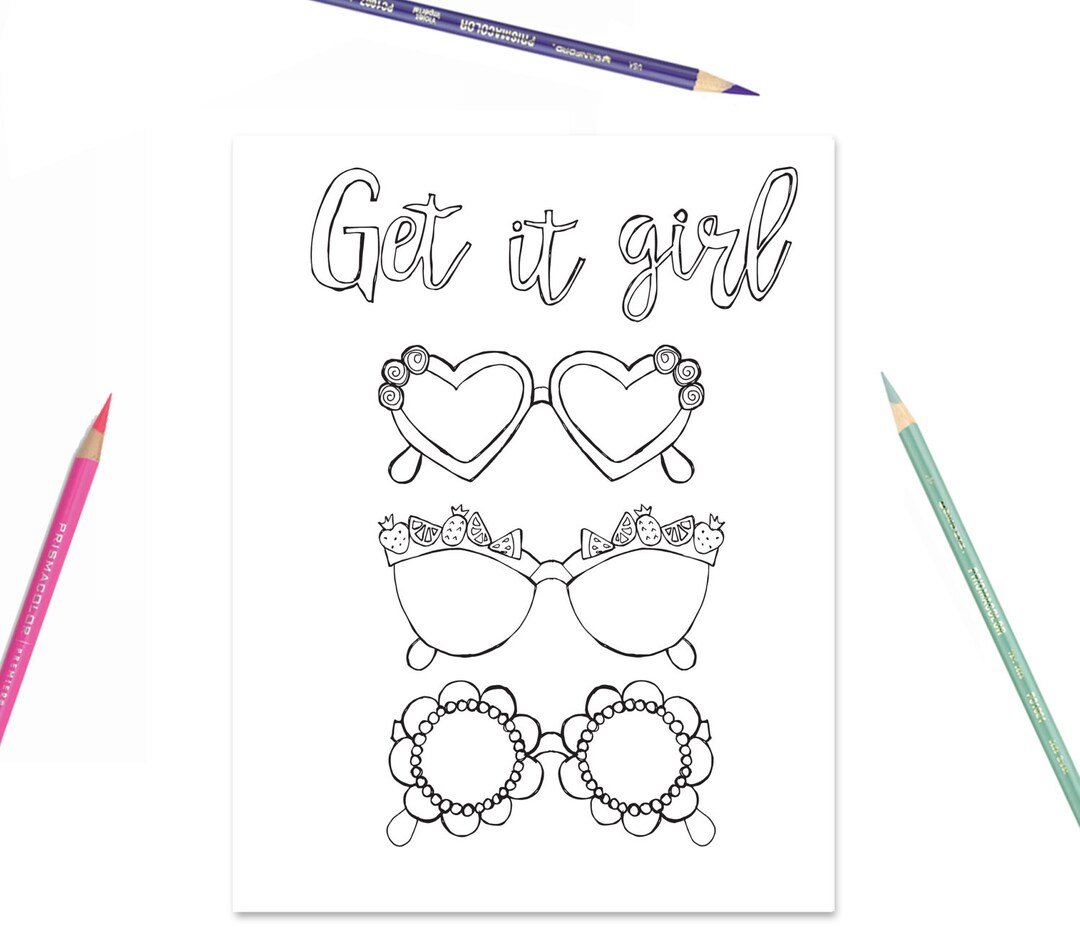 Coloring Page "get It Girl", Printable, Confidence, Self-esteem, Kids ...
