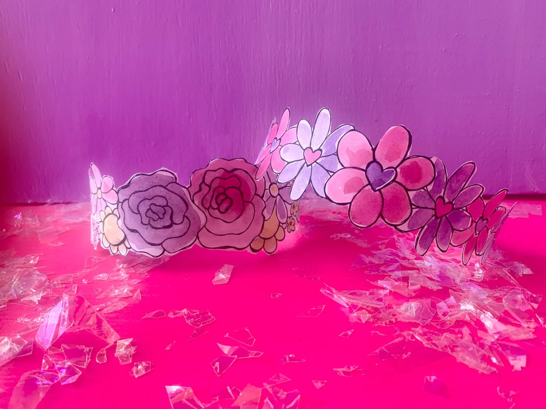 Paper Flower Crown, Coloring Printable Crown, Floral Crown, Slumber ...
