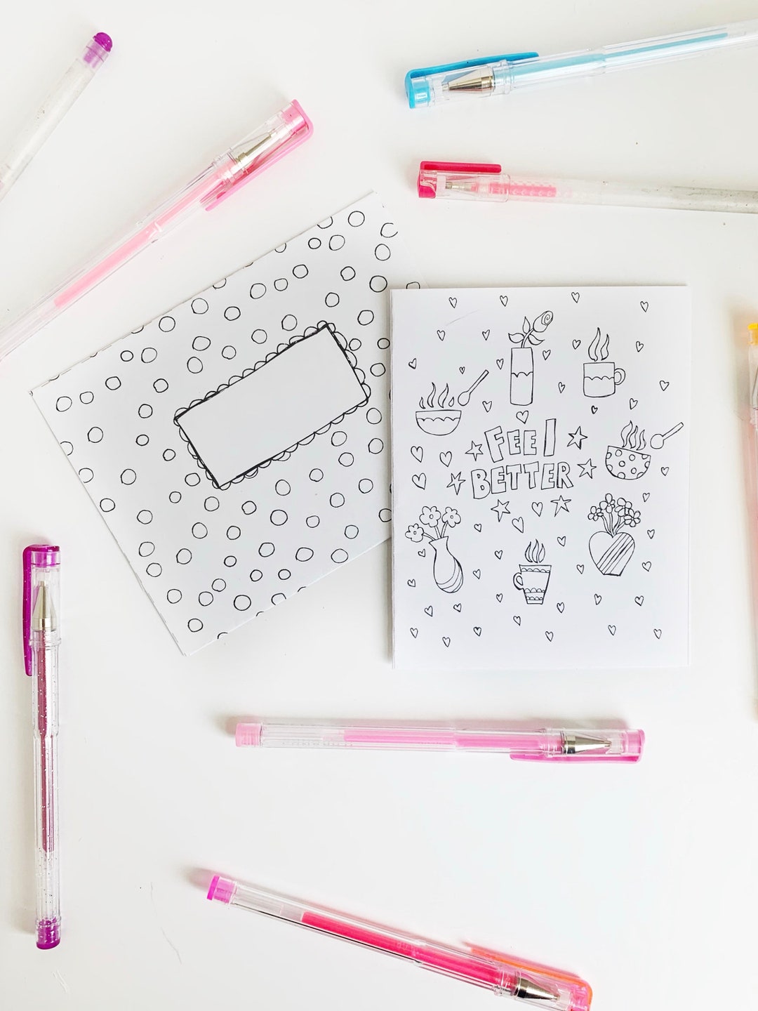 Printable Get Well Card " Feel Better", Kids Coloring Page, Line Art ...