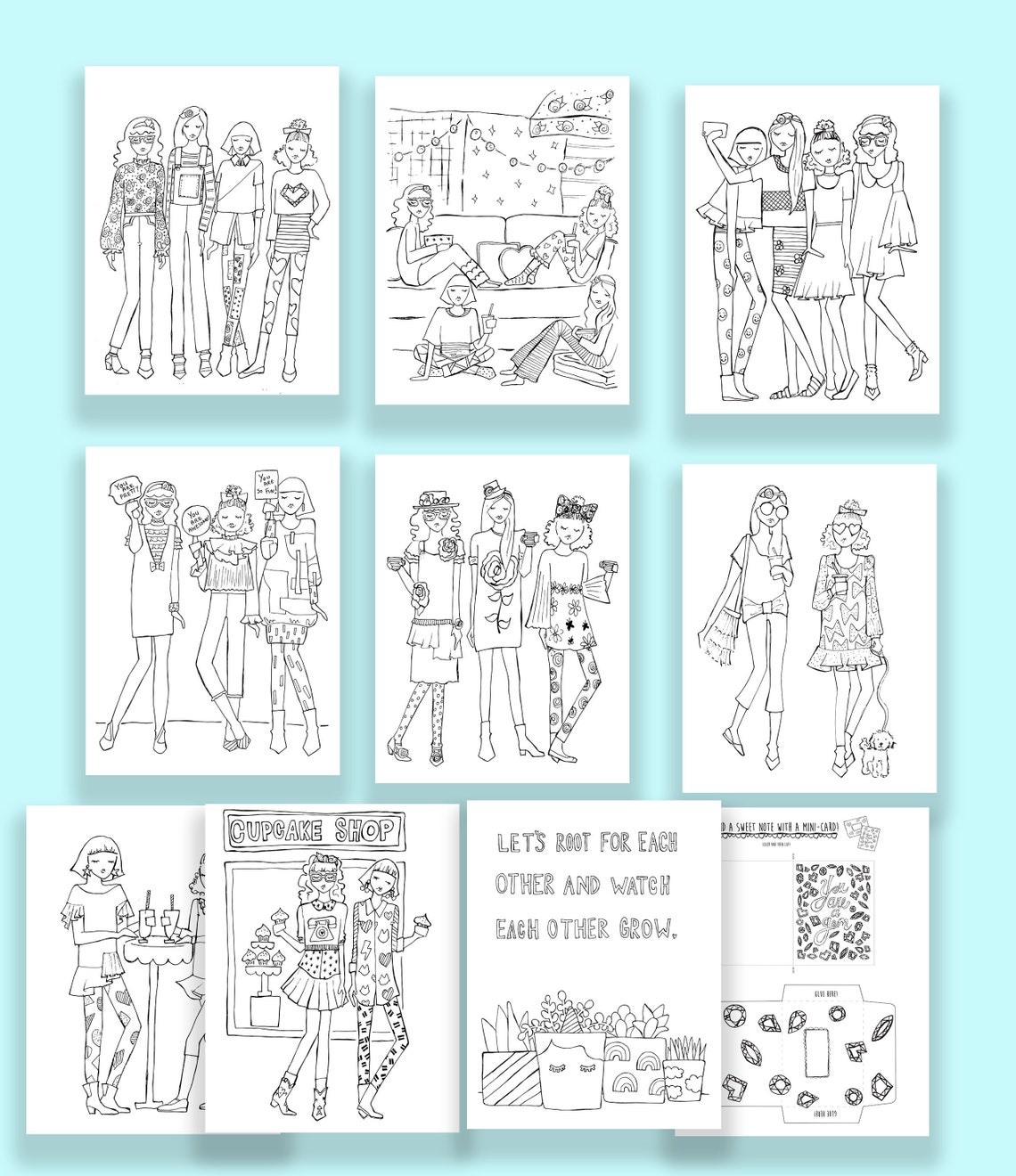 Friendship Bundle | Friendship, Kindness | Coloring Pages, Fashion ...