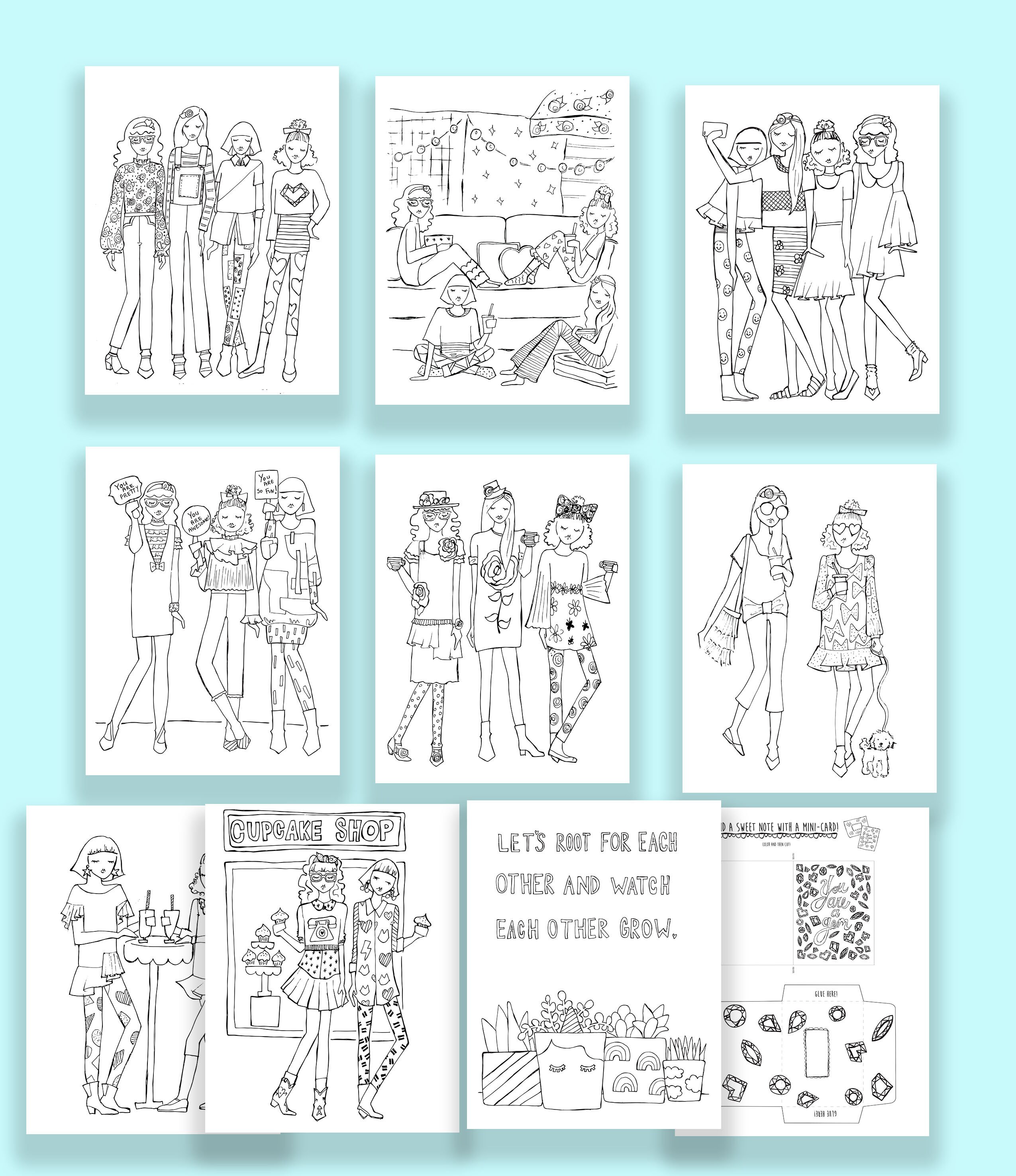 Friendship Bundle | Friendship, Kindness | Coloring Pages, Fashion ...