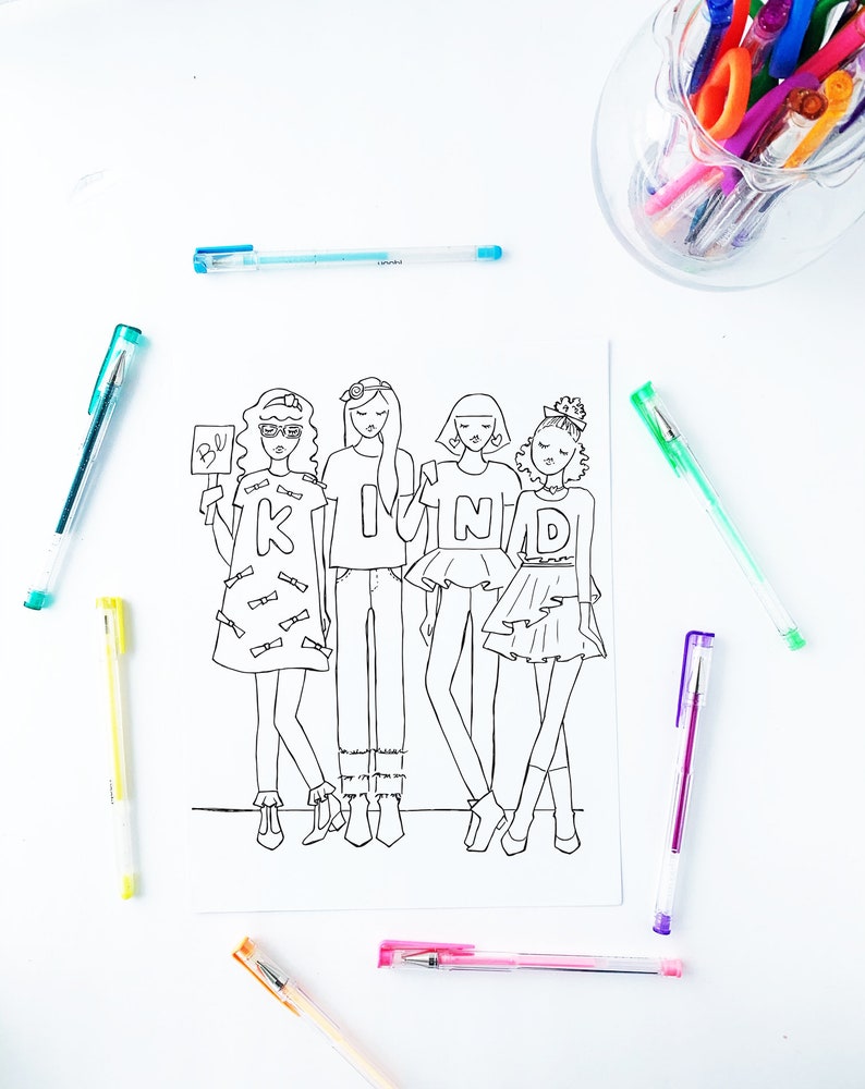 Be Kind Coloring Page, Coloring Printable, Kindness, Be Kind, Random ...