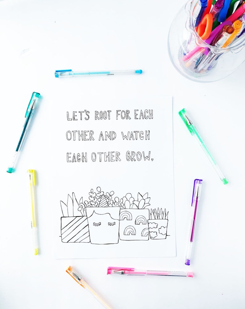 Coloring Page, Printable, Kindness lets Root for Each Other, Kids ...