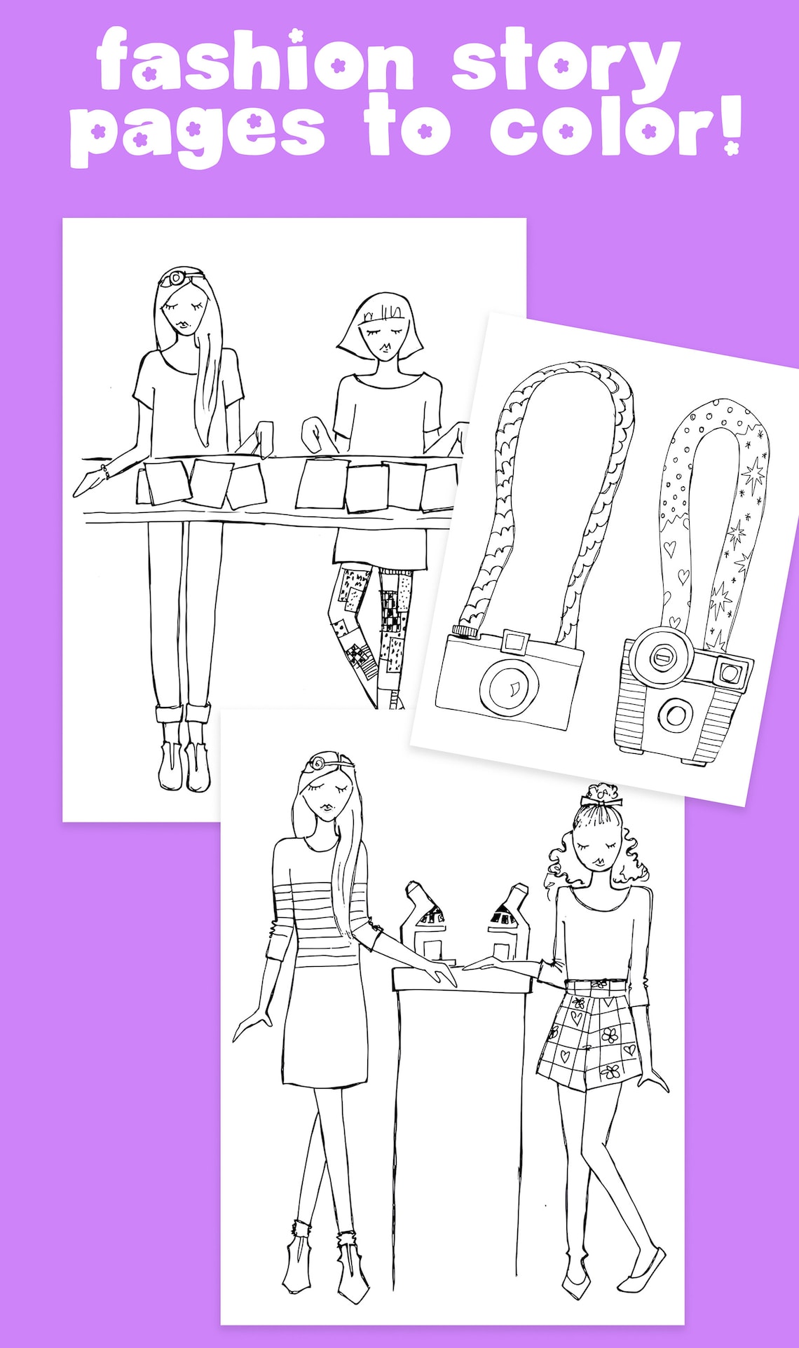 Fashion Coloring Story Pages, "color Tribe", 10 Printable Pages ...