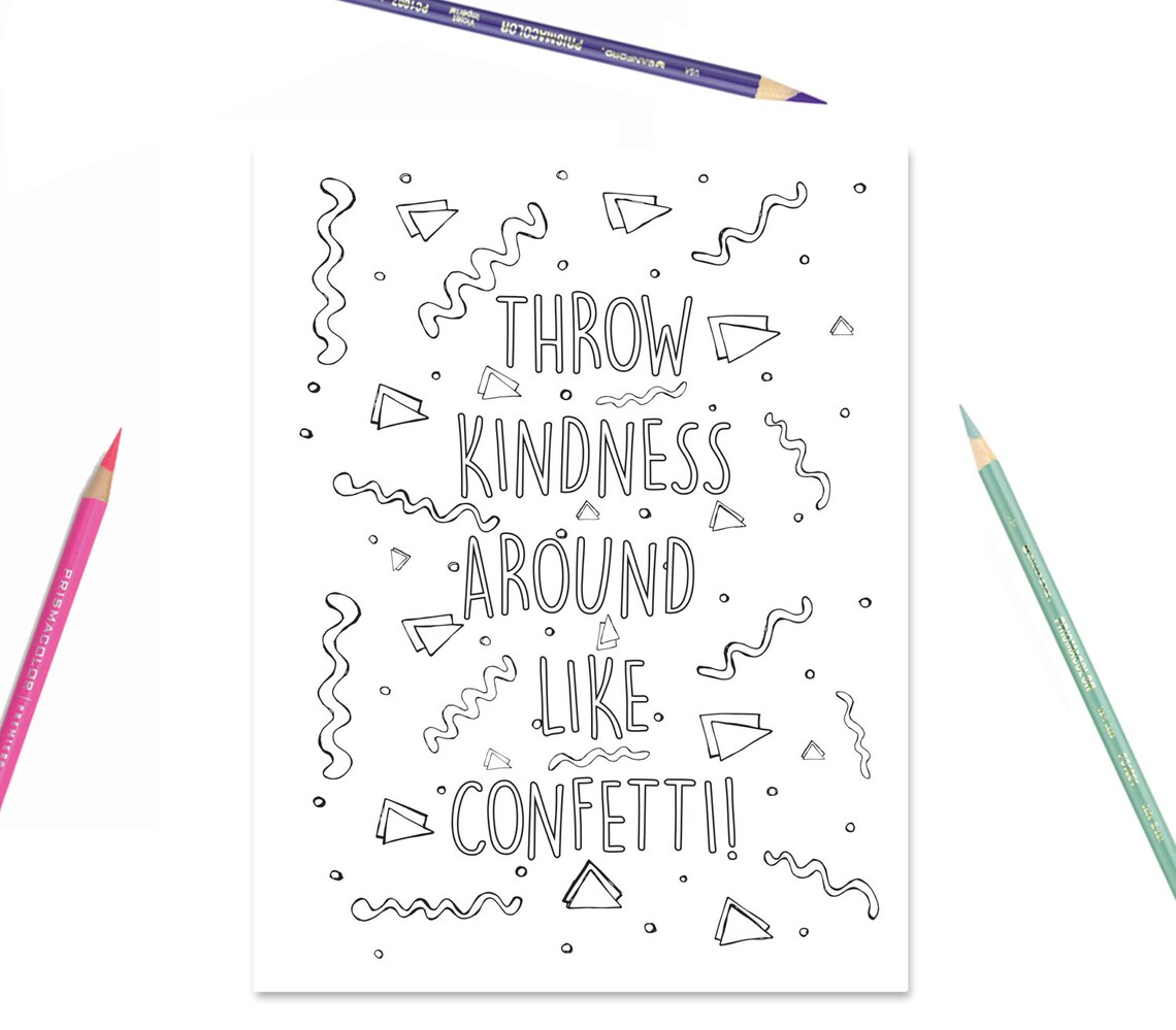 Kindness Coloring Page Bundle, Being Kind, Girls Activity, Kindness ...