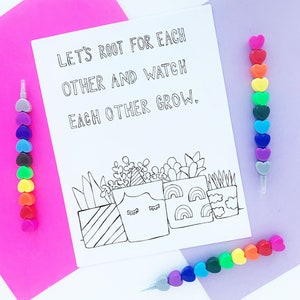 Coloring Page, Printable, Kindness "lets Root for Each Other", Kids ...