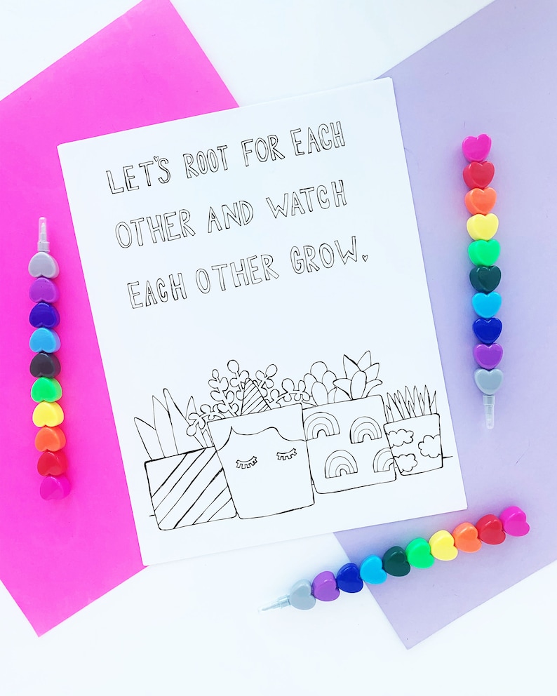 Coloring Page, Printable, Kindness lets Root for Each Other, Kids ...