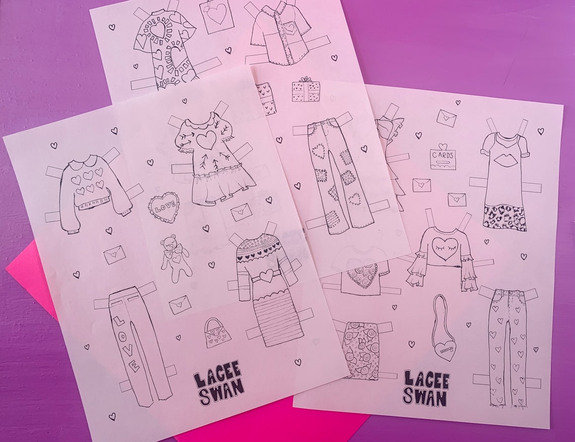 Paper Doll Printable PDF LOVE Printable Paper Paper Dolls Paper Doll ...