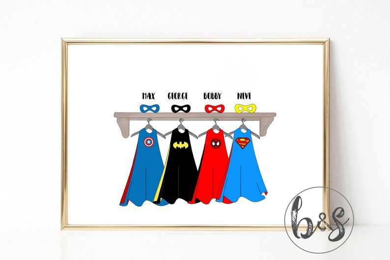 Personalised Superhero Princess Clipart Personalised Print - Etsy
