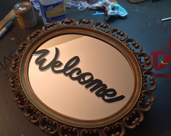 Mirror welcome sign | Etsy