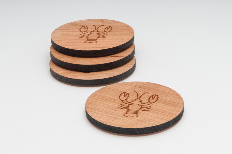 Lobster Wooden Coasters Set of 4 Gifts for Him Wedding - Etsy
