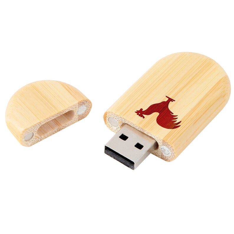 Rooster 8gb Bamboo Usb Flash Drive With Rounded Corners Wood - Etsy