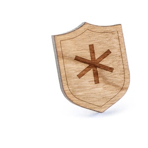Asterisk Lapel Pin, Wooden Pin, Wooden Lapel, Gift for Him or Her ...